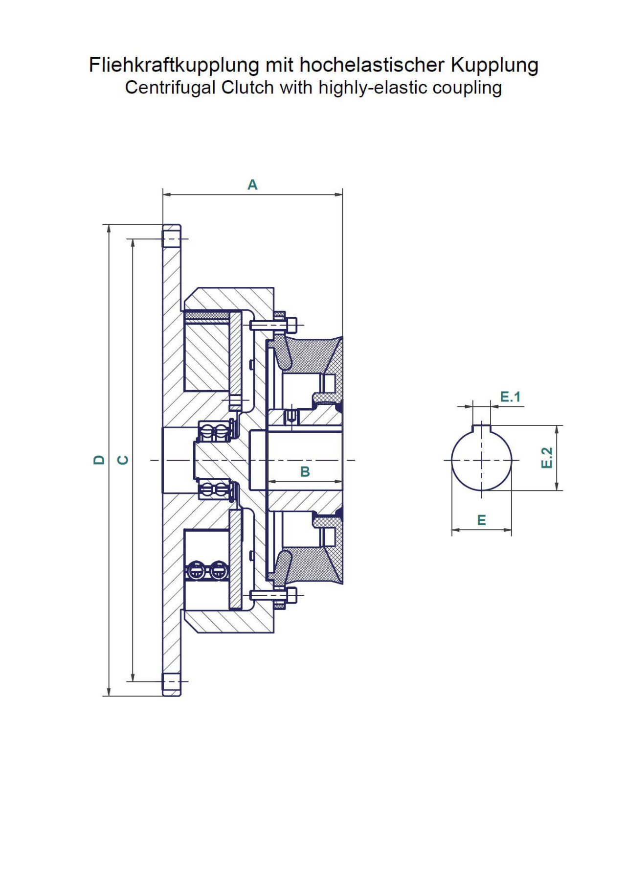 Centrifugal clutch with highly-eastic coupling - Centrifugal clutch ...